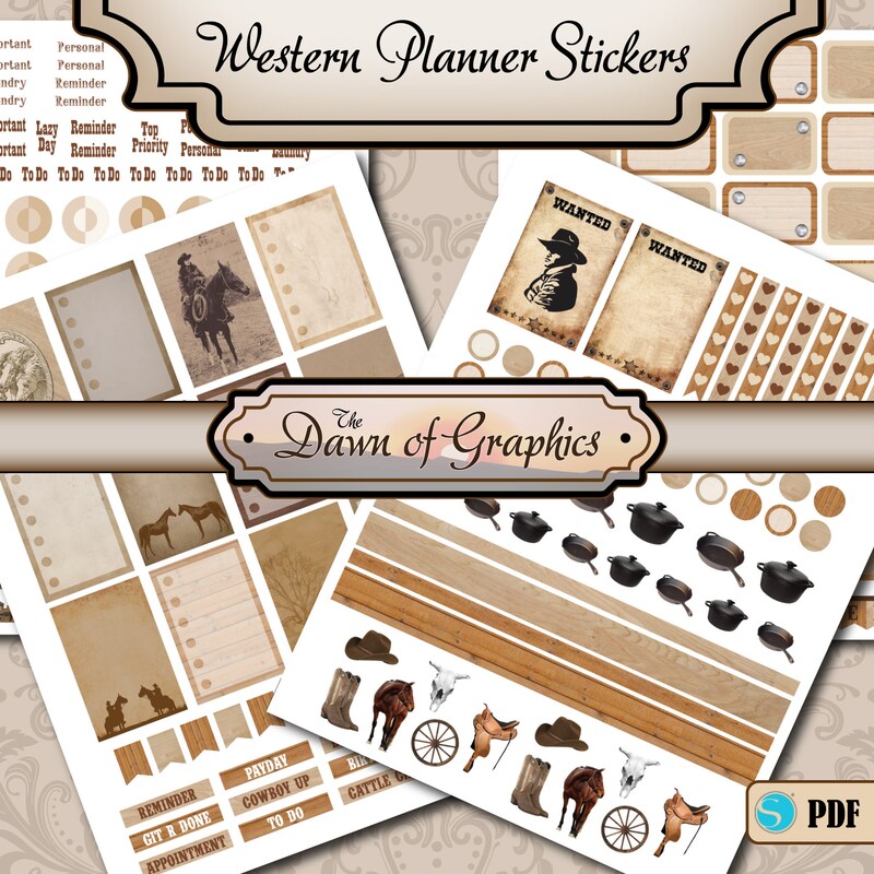 Western Stickers - Etsy