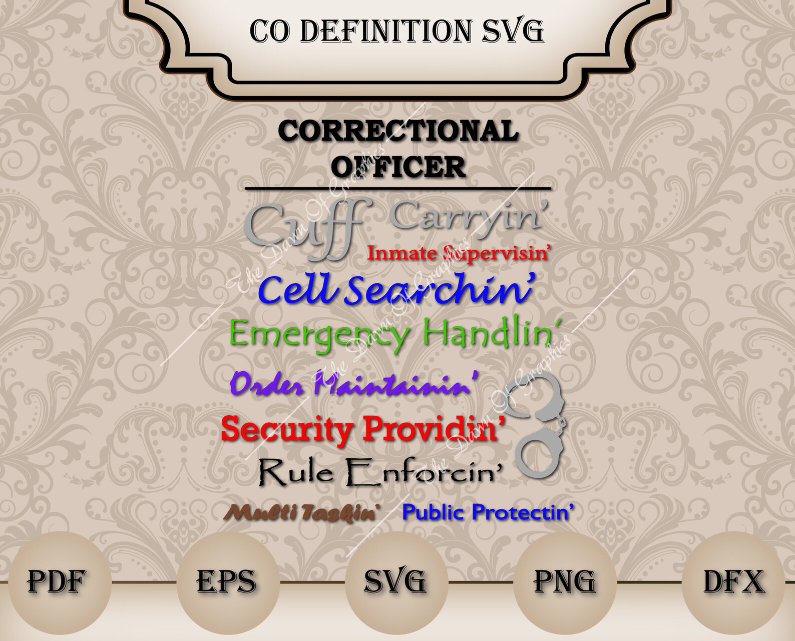 Correction Officer Definition SVG Corrections Officer - Etsy