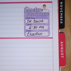 Printable Digital Doctor Appointment Planner Stickers for Bullet ...