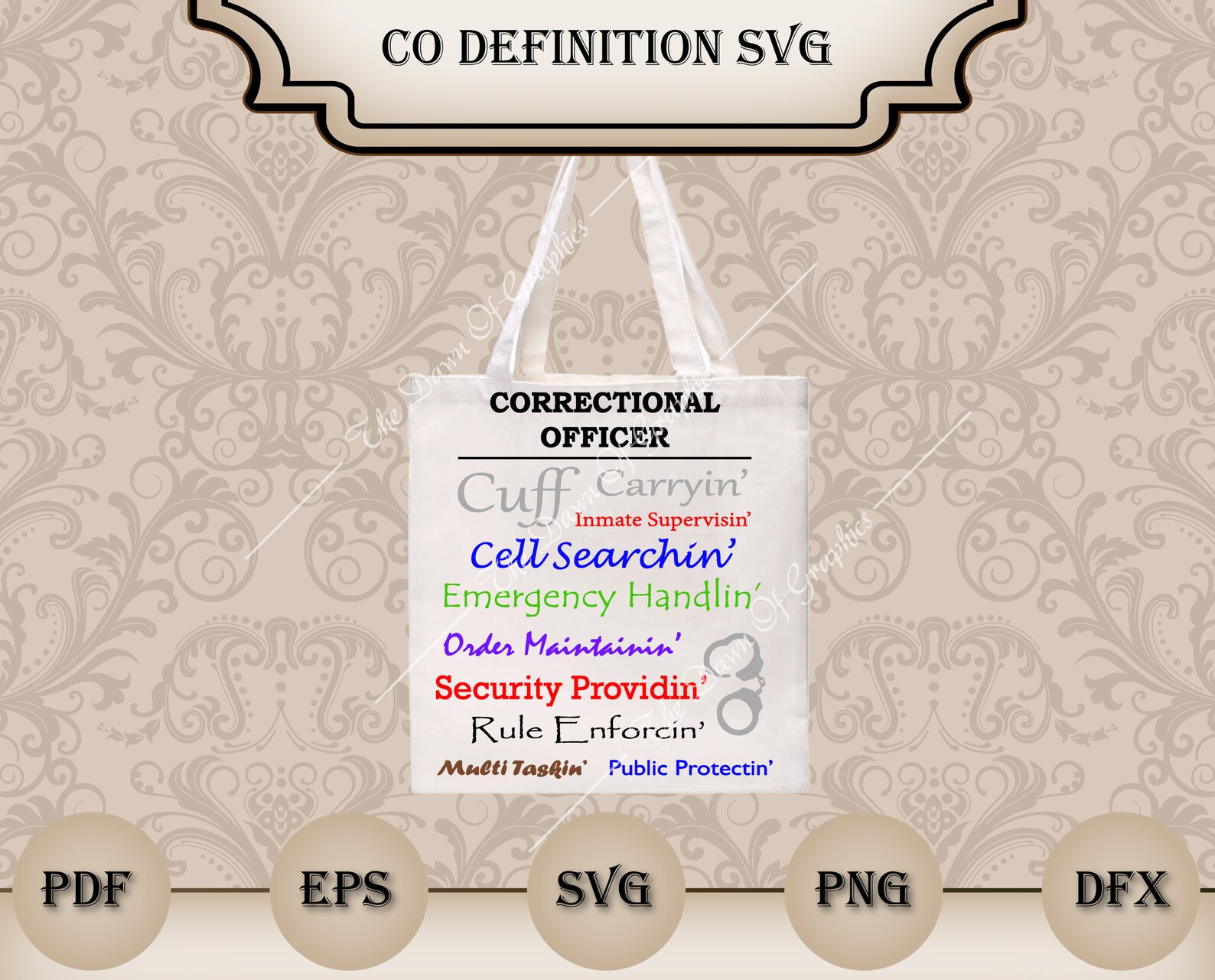 Correction Officer Definition SVG Corrections Officer - Etsy