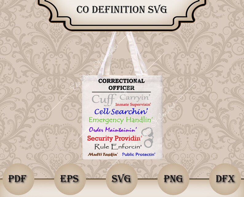Correction Officer Definition SVG Corrections Officer - Etsy