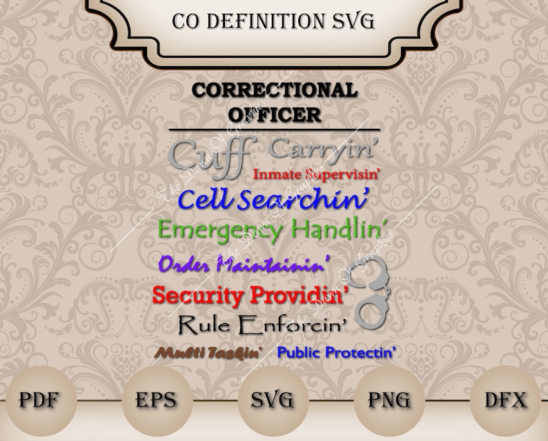 Correction Officer Definition SVG, Corrections Officer, Correctional ...