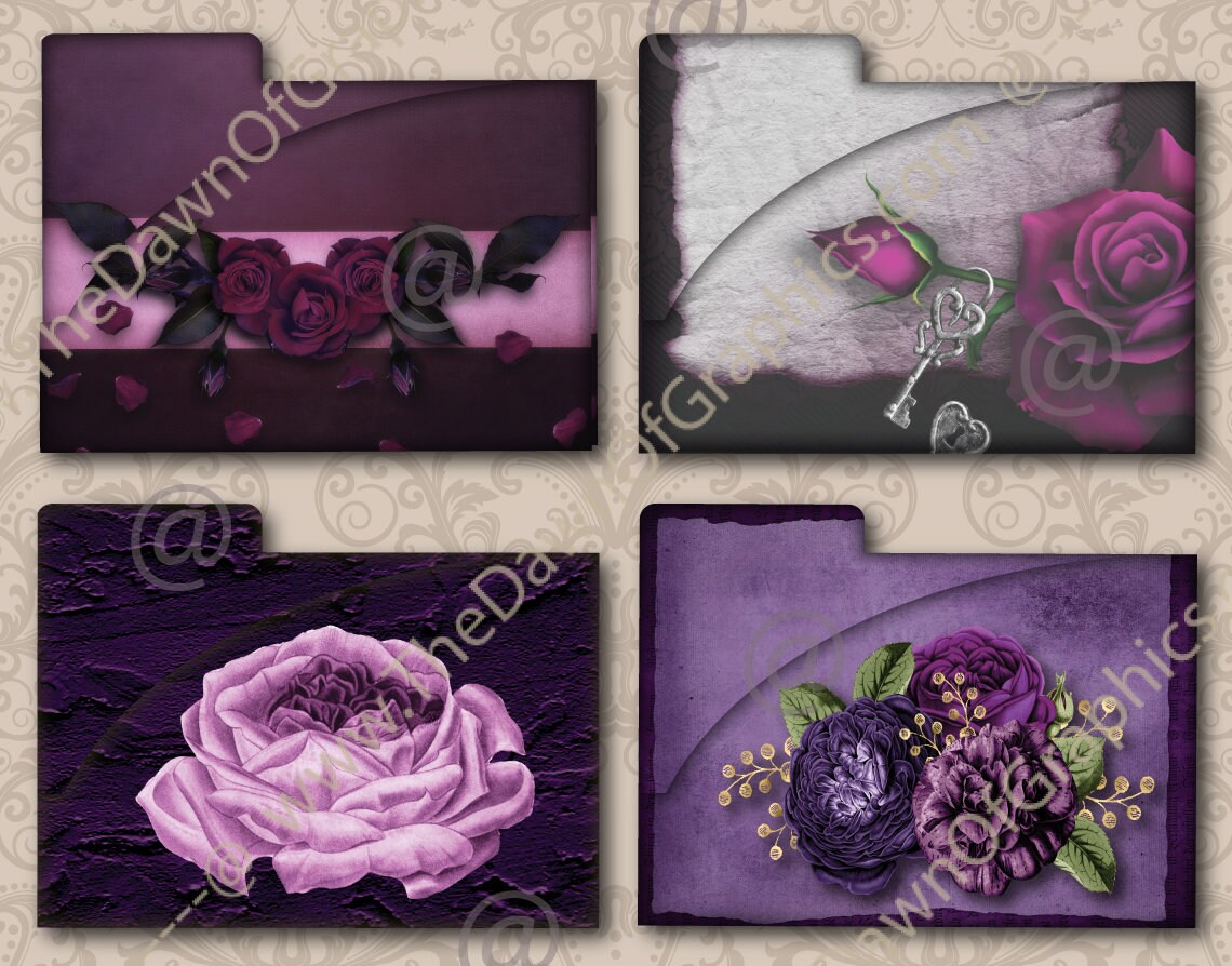 Printable Gothic Romance Pocket Envelopes for Junk Journals Planners ...