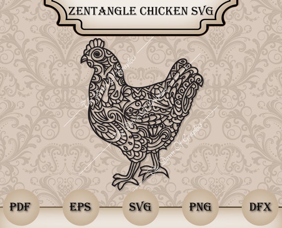 Zentangle Huhn SVG Mandala Huhn SVG Silhouette Huhn | Etsy