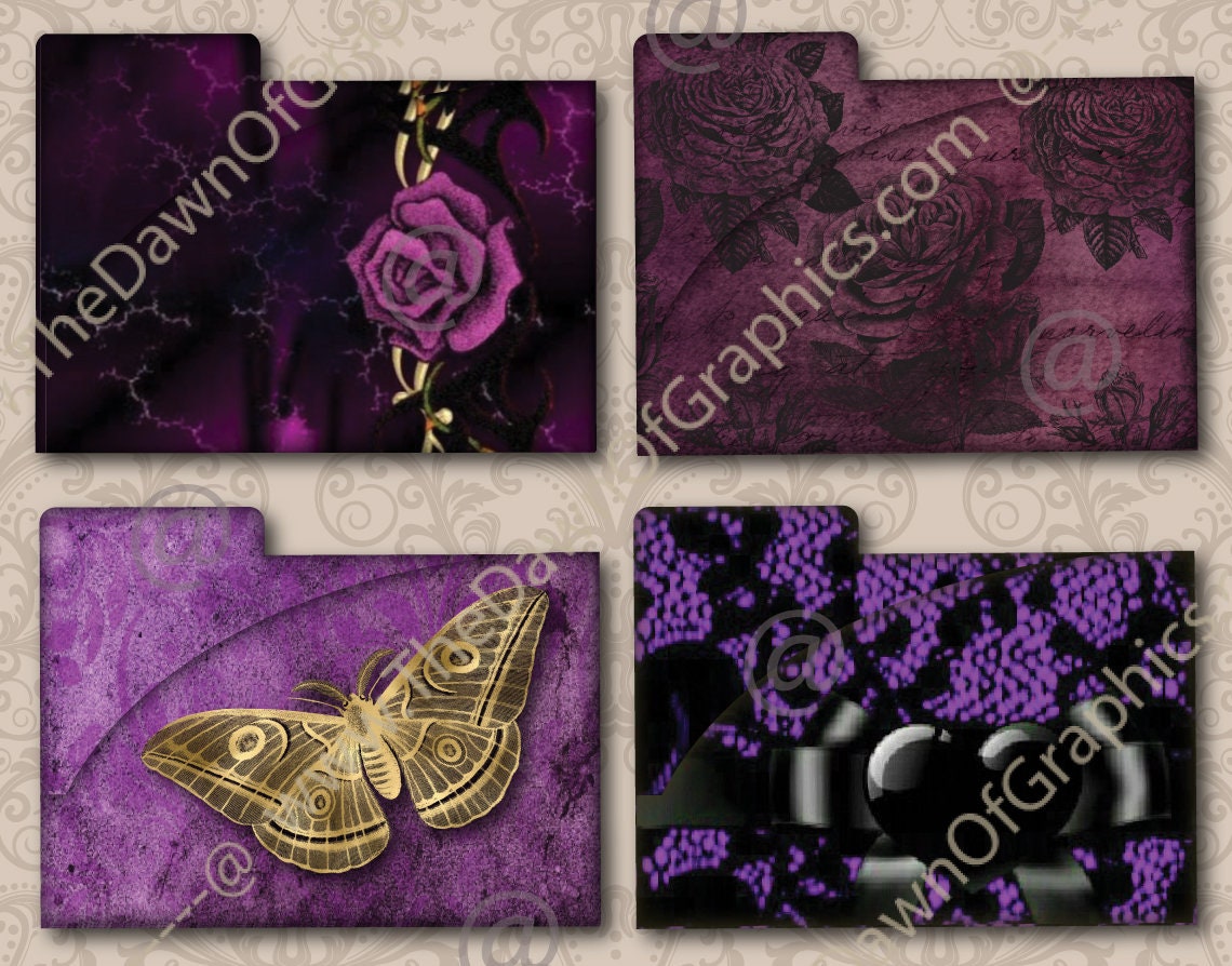 Printable Gothic Romance Pocket Envelopes for Junk Journals Planners ...