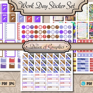 Happy Planner Work Stickers Shift Work Bill Due Payday Printable ...