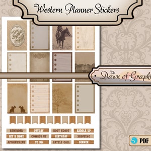 Western Cowboy Cowgirl Happy Planner Classic Printable Stickers Kit for ...