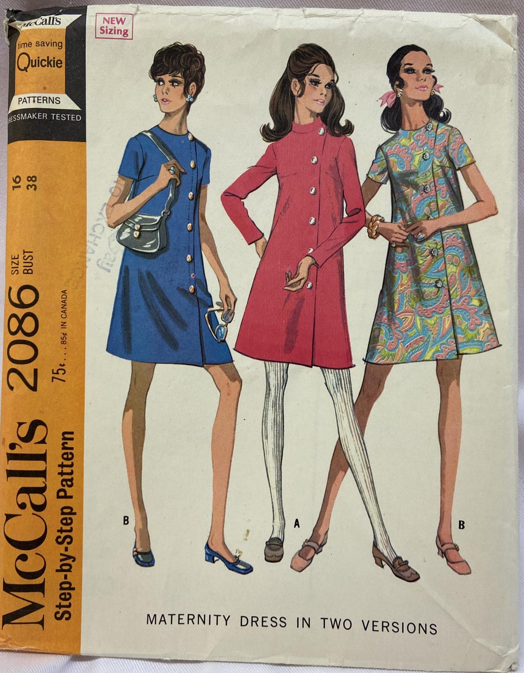 Rare Find Vintage Mccalls 2086 1960 Maternity Dress Uncut FF Pattern ...