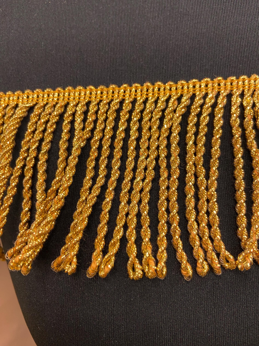 Vintage, Pure Gold Color Metallic Fringe 7 Cm Wide Uniforms Epaulettes ...