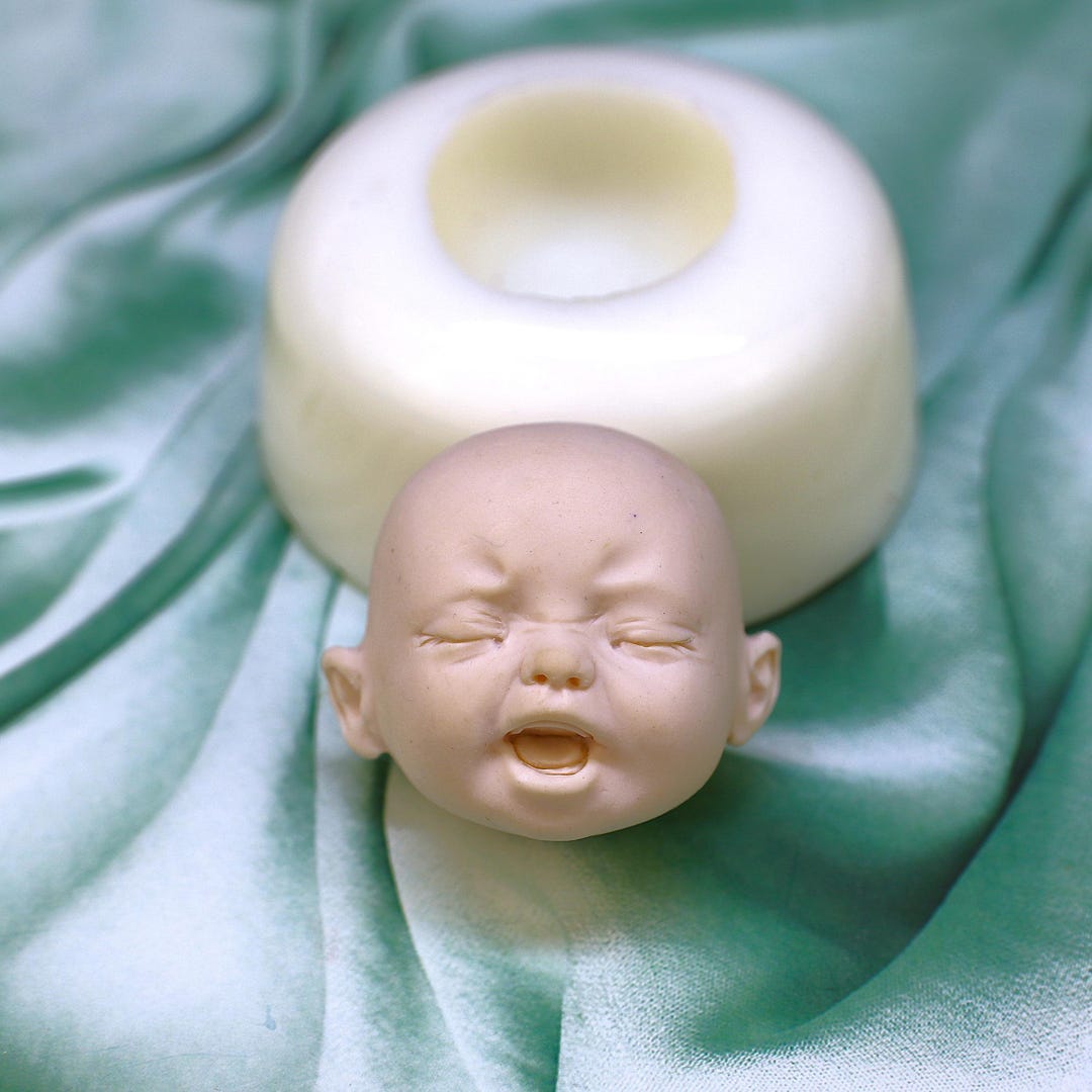 Crying Baby Face Mold, Handmade Baby Face Molds, 3D Doll Making ...