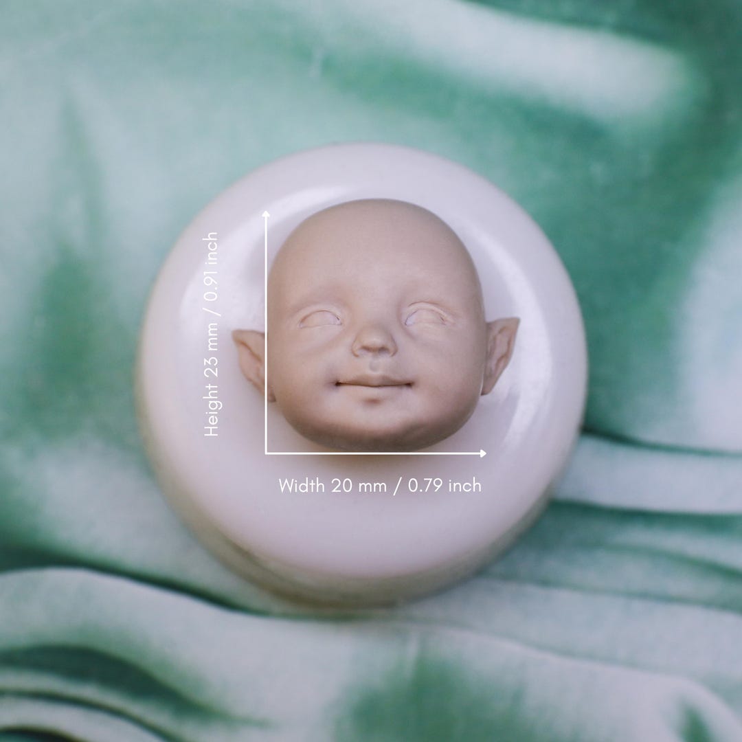 Silicone Elf Face Mold, Anime Kawaii Doll Head Mold for Polymer Clay ...