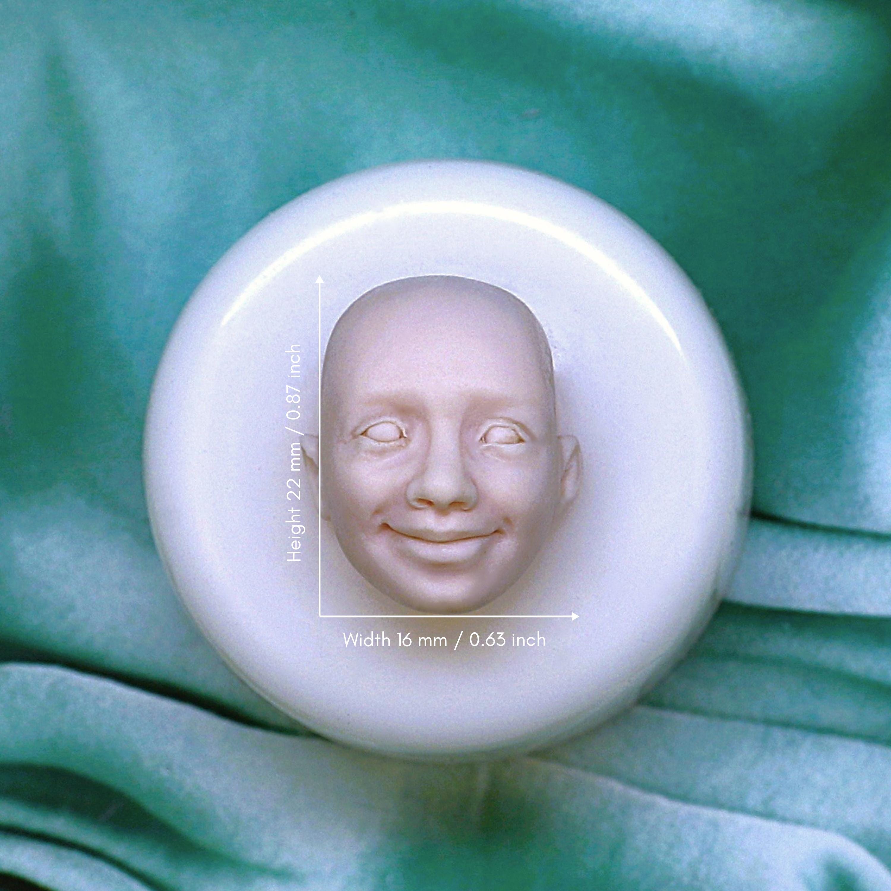 Artistic Faces Mold, 3D Human Head Mold for Polymer Clay Mold, Mini ...