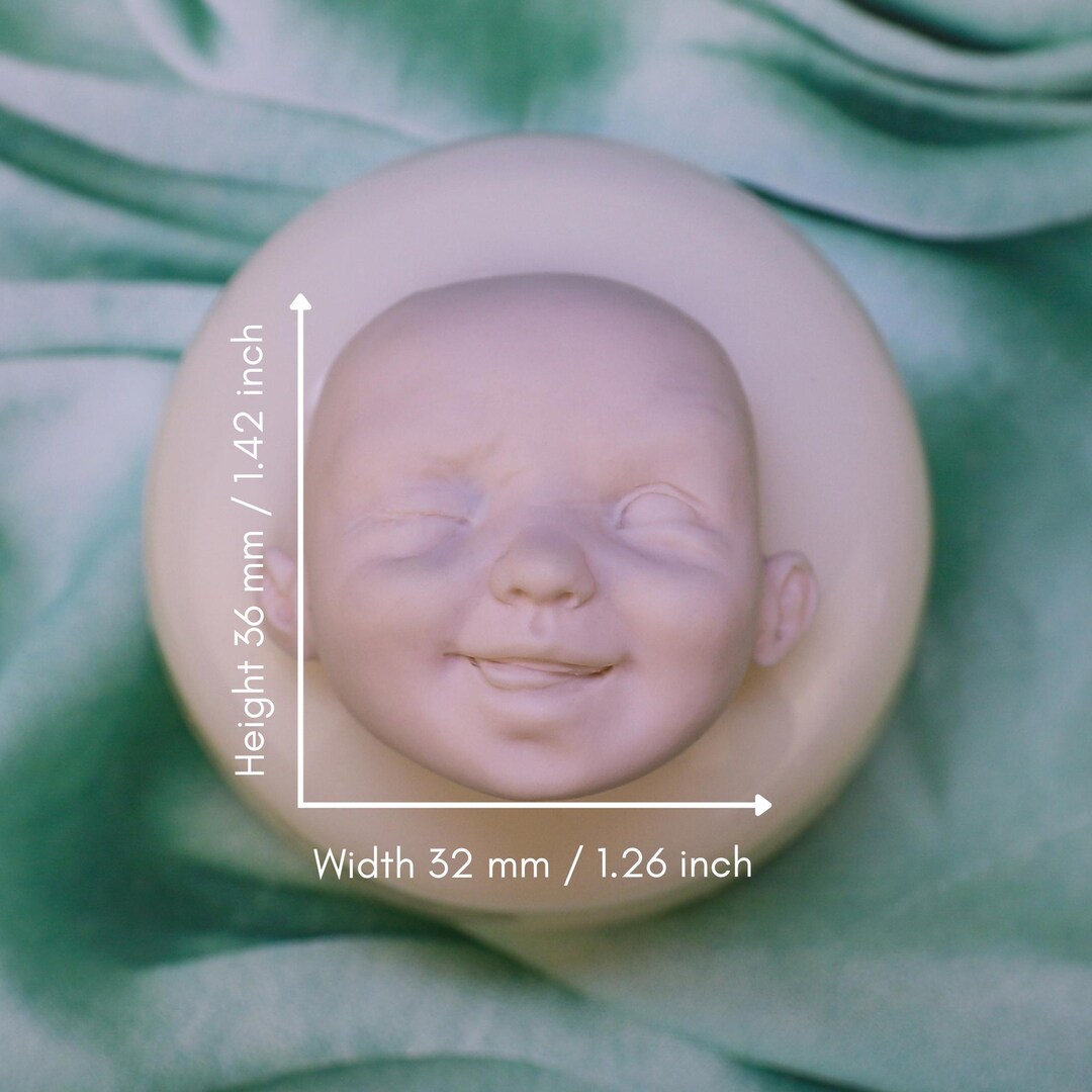 3D Doll Face Silicone Mold, Custom Polymer Clay and Resin Figurine ...