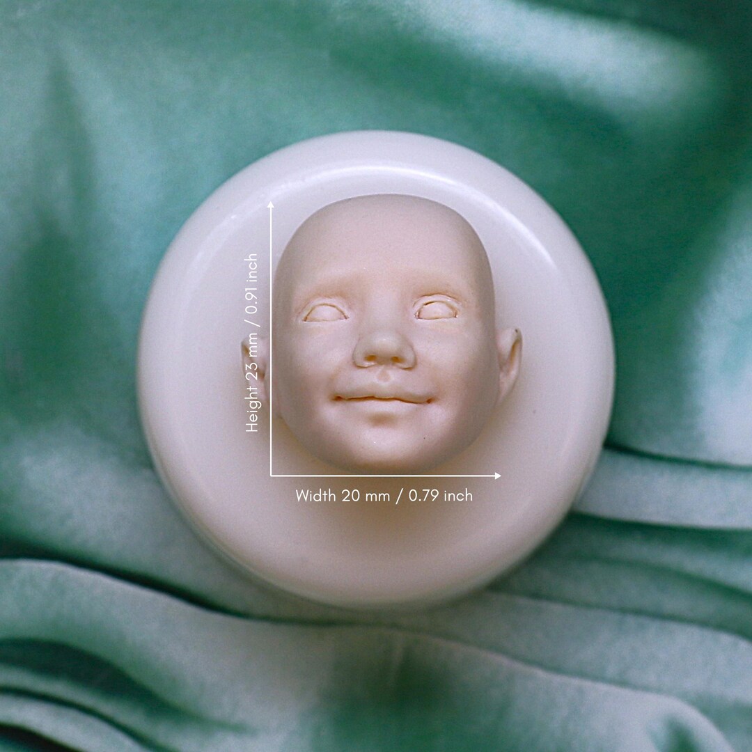 Kawaii Doll Face Mold, Silicone 3D Polymer Clay Mold for Mini Doll ...