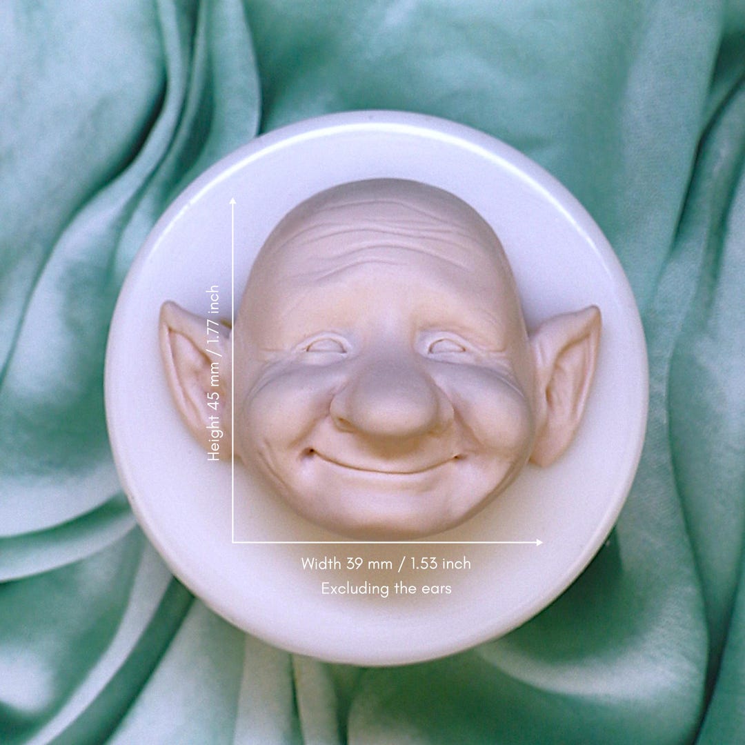 Fantasy Dwarf Face Mold, Silicone Face Molds, Fairy Gnome Face Mold ...