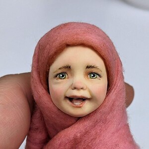 Happy Baby Face Silicone Mold for Clay, Expressive Miniature Face Mould ...