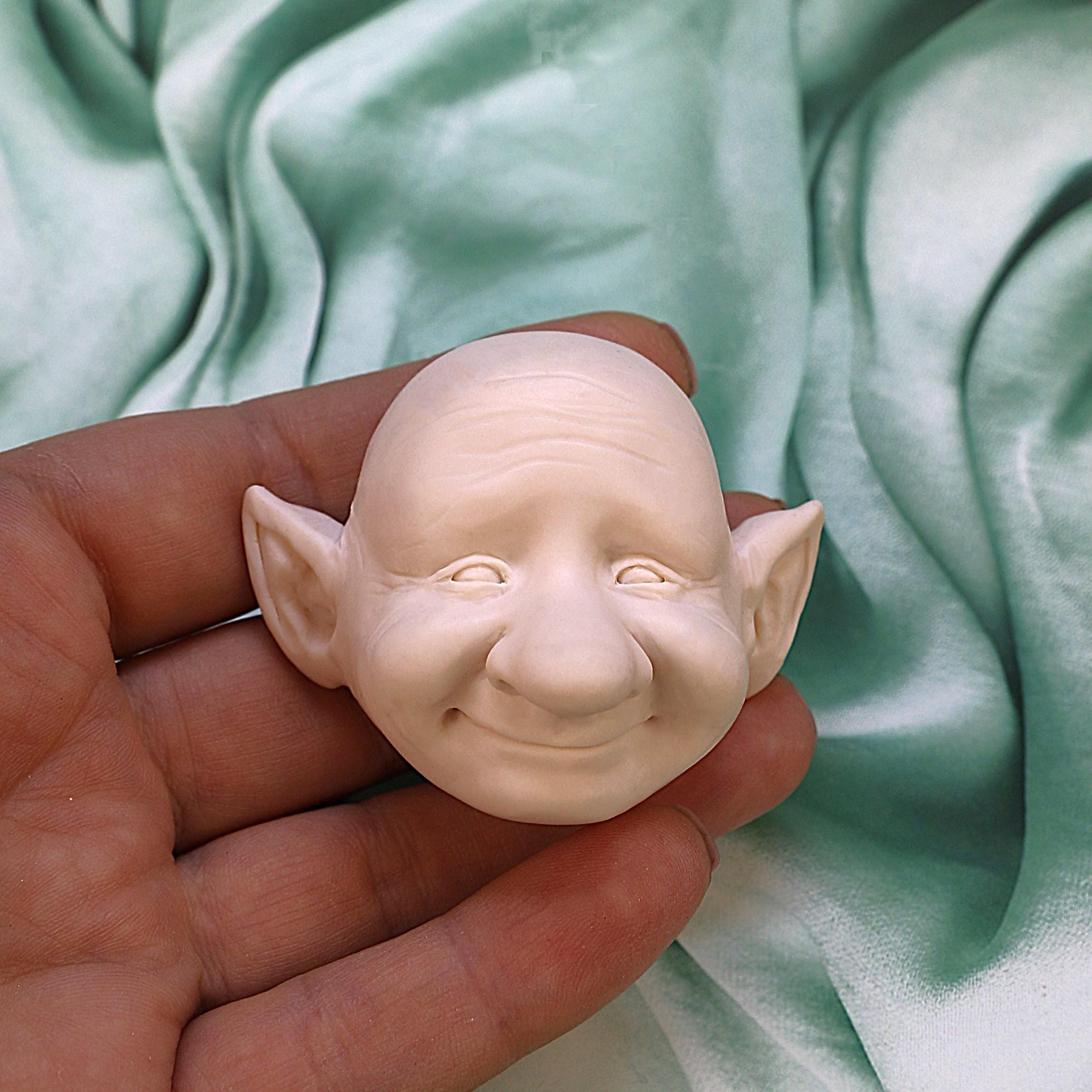 Fantasy Dwarf Face Mold, Silicone Face Molds, Fairy Gnome Face Mold ...