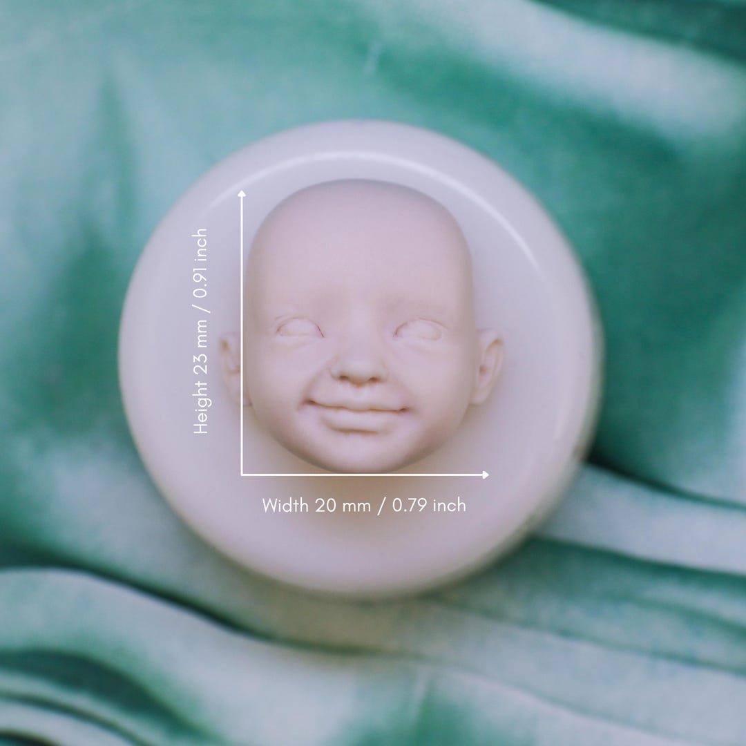 Doll Face Mold 3D Silicone, Emotional Anime Baby Head Mold for Polymer ...