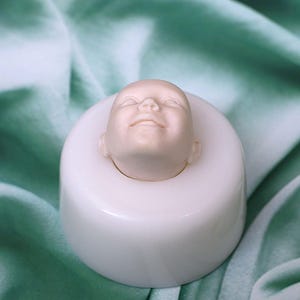 Smiling Female Face Silicone Mold for Miniature Clay Dolls, 3D Artistic ...