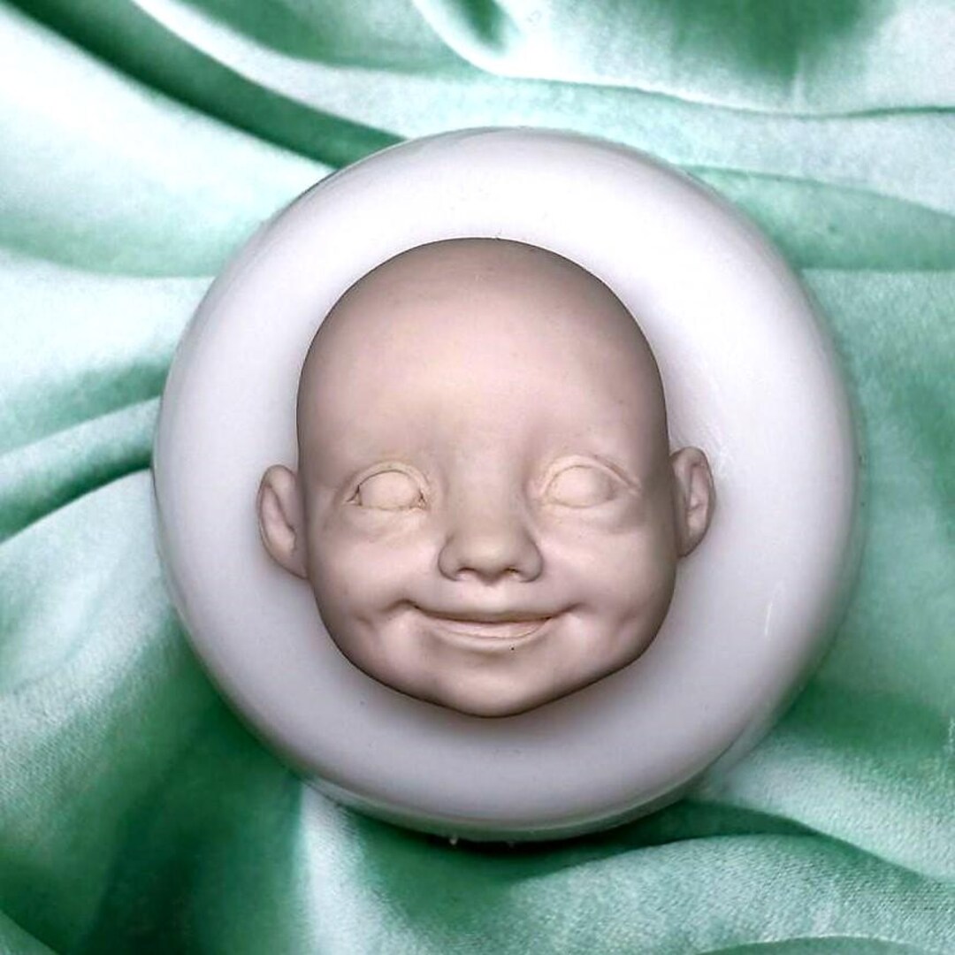 Silicone Doll Face Mold for Resin and Clay, Baby Face Mold for Doll ...