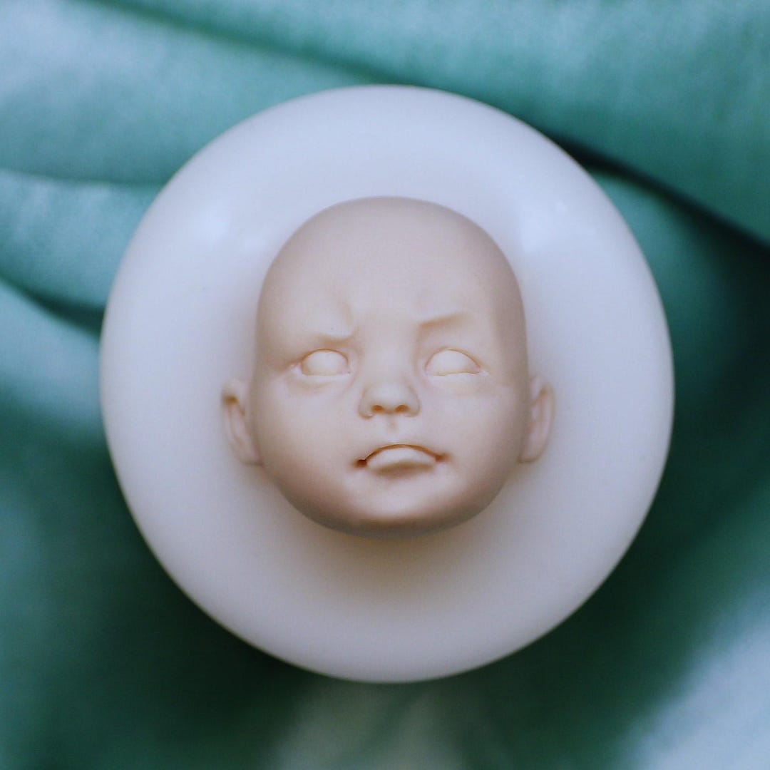 Frowning Face Silicone Mold for Clay, Expressive Artistic Face Mould ...