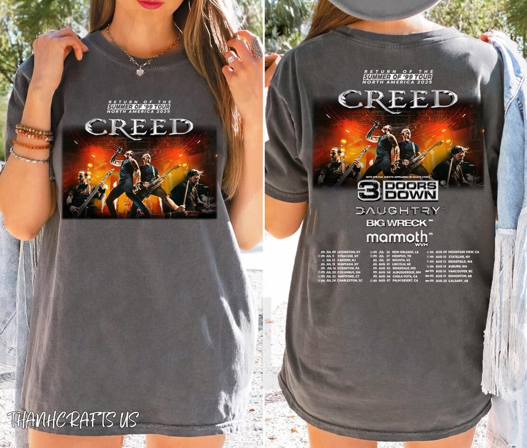 Creed Band 2025 Tour, Summer of ’99 Tour Shirt, Creed Band Fan Shirt ...