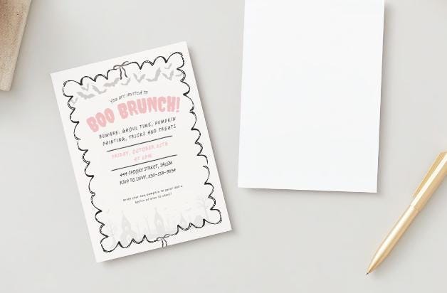 Boo Brunch Invitation | Template | Spooky Invite | Girl Brunch ...