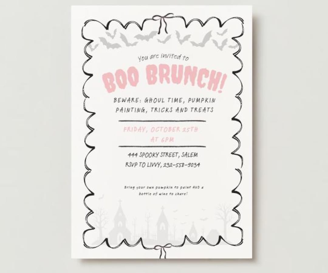 Boo Brunch Invitation | Template | Spooky Invite | Girl Brunch ...