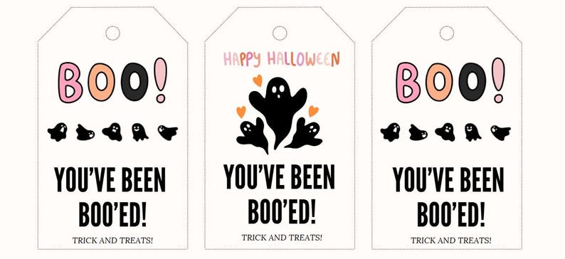 Boo Tags | Template | Halloween | Booed | Boo - Etsy