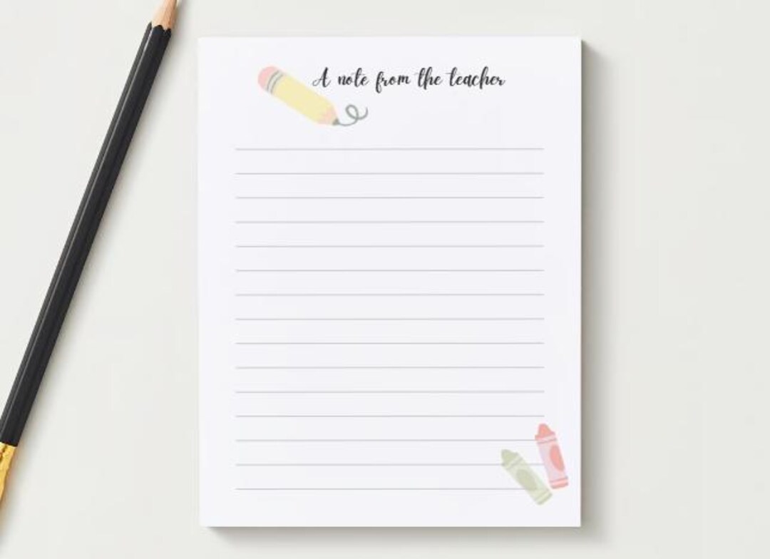 Teacher's Note | Template | Digital Download | Teacher Resource - Etsy