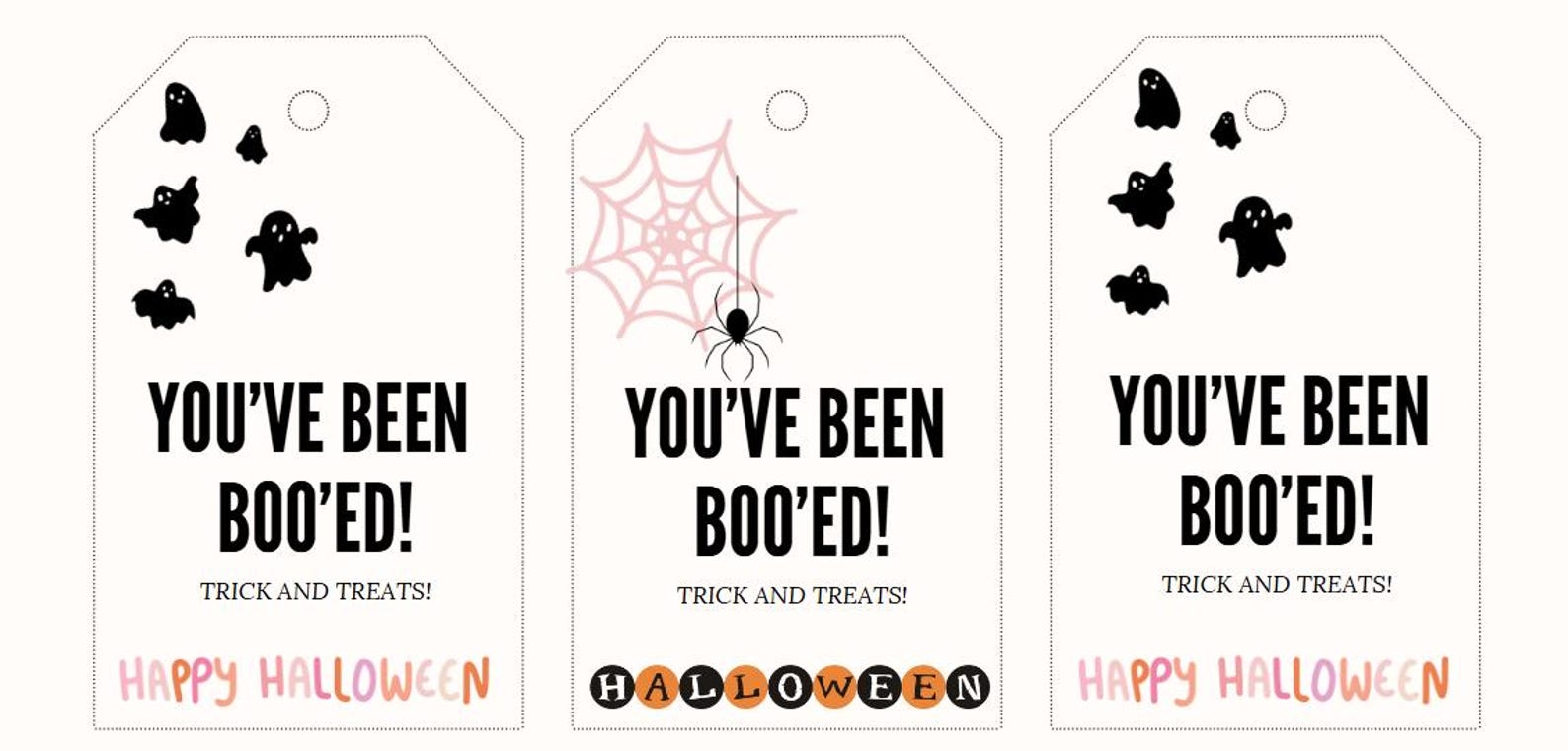 Boo Tags | Template | Halloween | Booed | Boo - Etsy
