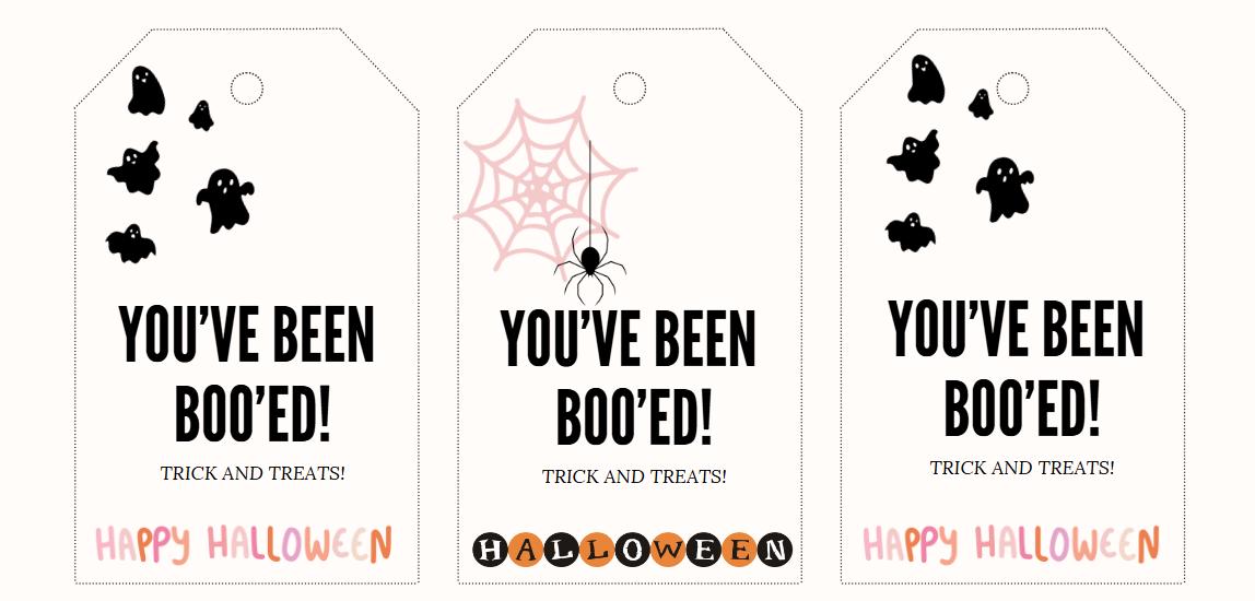 Boo Tags | Template | Halloween | Booed | Boo - Etsy