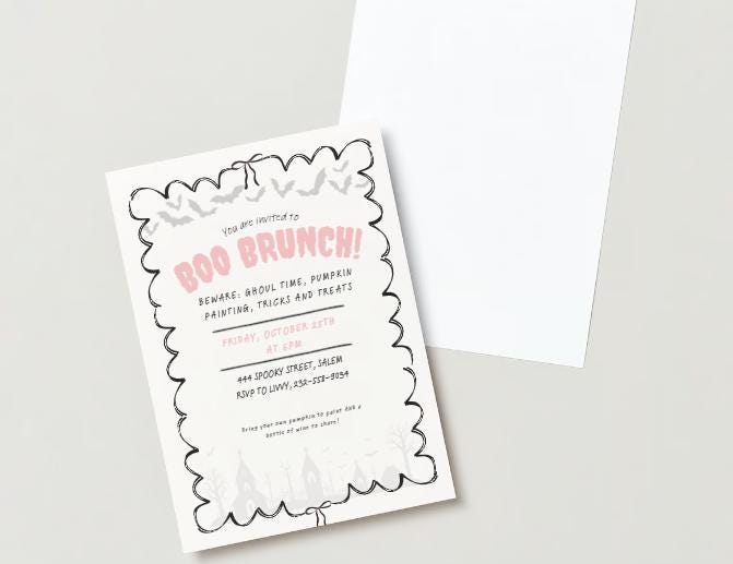 Boo Brunch Invitation | Template | Spooky Invite | Girl Brunch ...