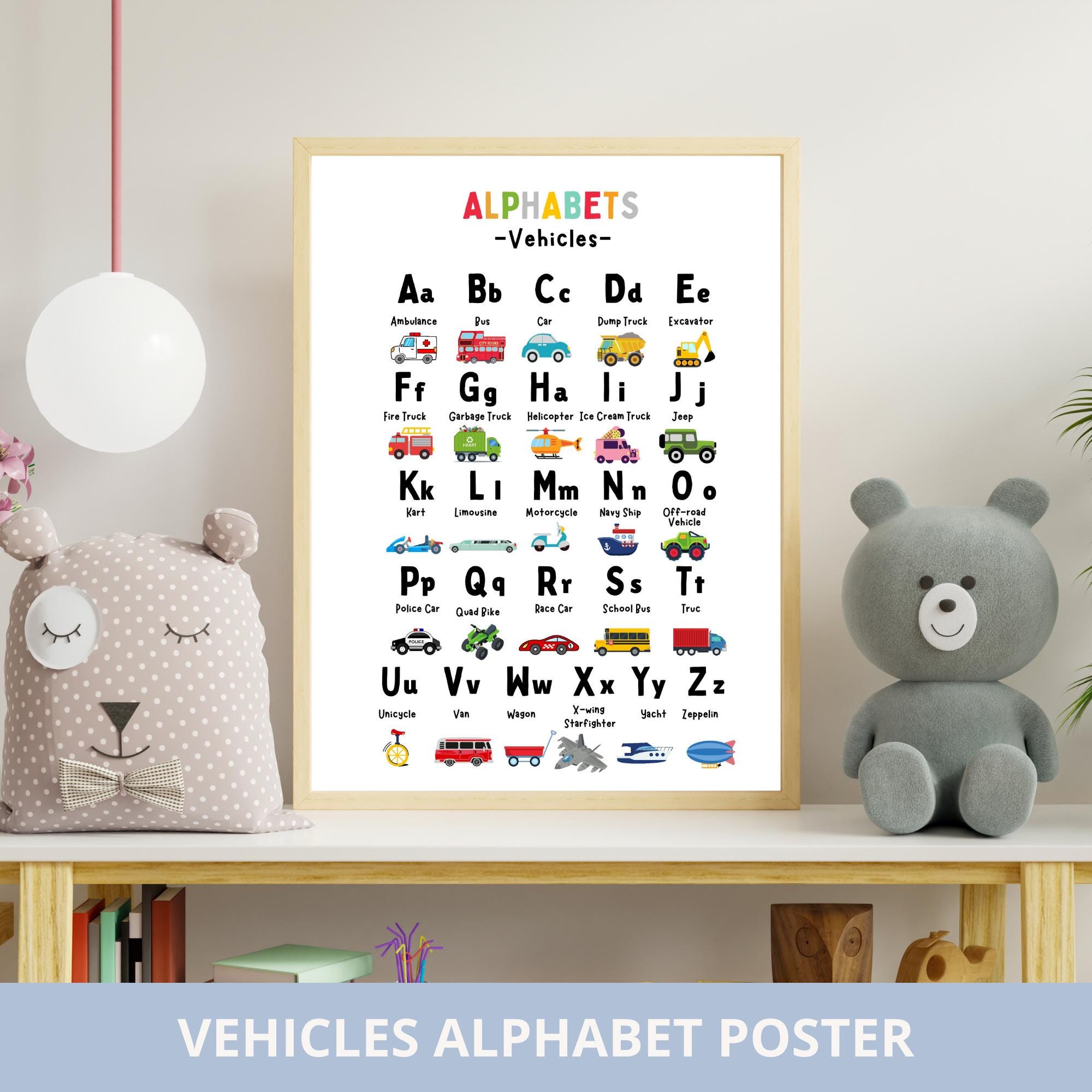 Printable ABC Vehicles Poster – Fun & Educational Transportation ...