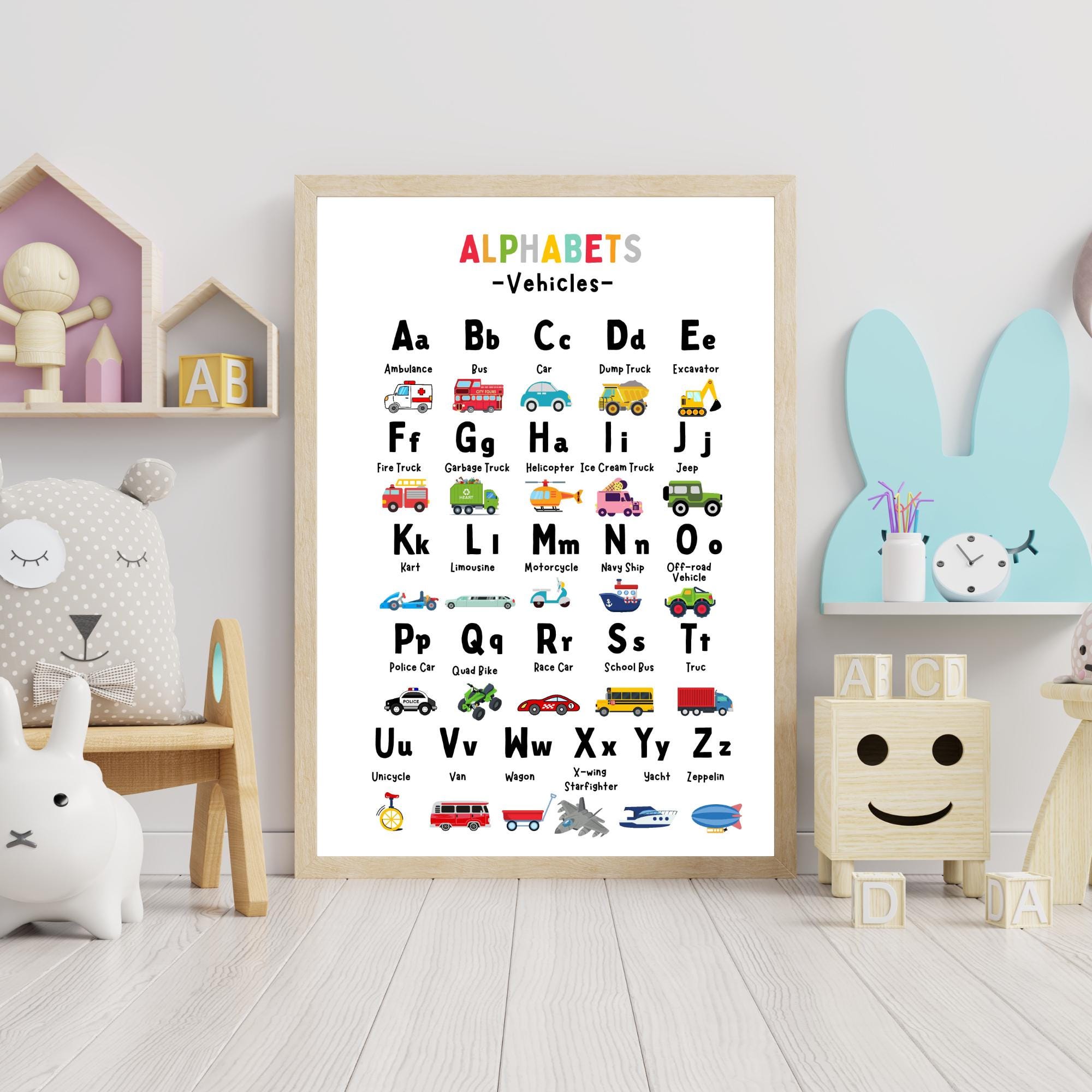 Printable ABC Vehicles Poster – Fun & Educational Transportation ...