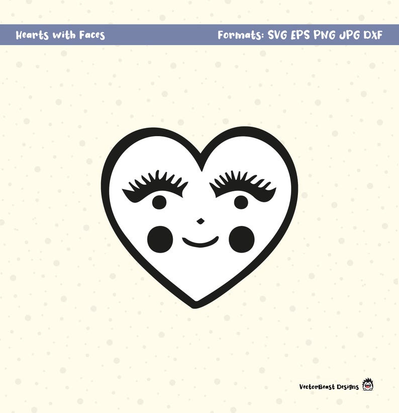 Hearts BUNDLE - 30 Hearts With Faces - Vector Files - Png Dxf Eps Svg ...