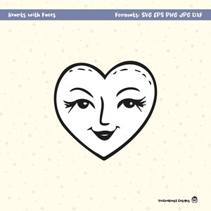 Hearts BUNDLE - 30 Hearts With Faces - Vector Files - Png Dxf Eps Svg ...