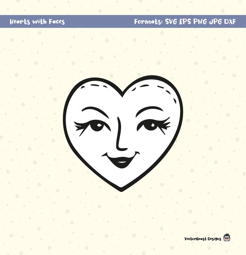 Hearts BUNDLE - 30 Hearts With Faces - Vector Files - Png Dxf Eps Svg ...