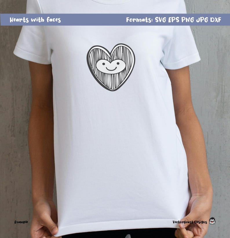 Hearts BUNDLE - 30 Hearts With Faces - Vector Files - Png Dxf Eps Svg ...