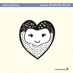 Hearts BUNDLE - 30 Hearts With Faces - Vector Files - Png Dxf Eps Svg ...