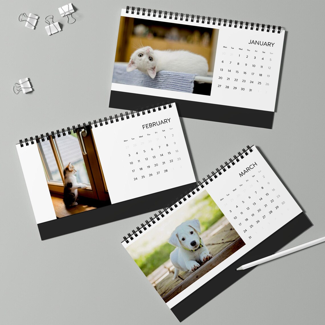 Simplex Desk Calendar 2025 Grid - Etsy