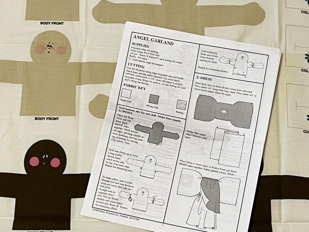 Christmas Angel Garland Fabric Panel Christmas Fabric Angel - Etsy