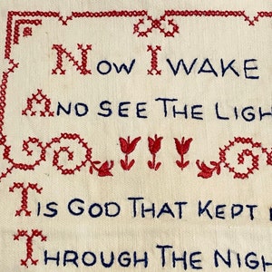 Hand Embroidery Prayer, Now I Wake and See the Light - Etsy