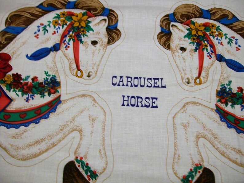 Carousel Horse Fabric Panel Cut Sew and Stuff Carousel - Etsy