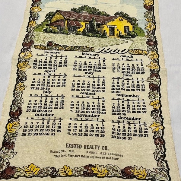 1980 Calendar - Etsy