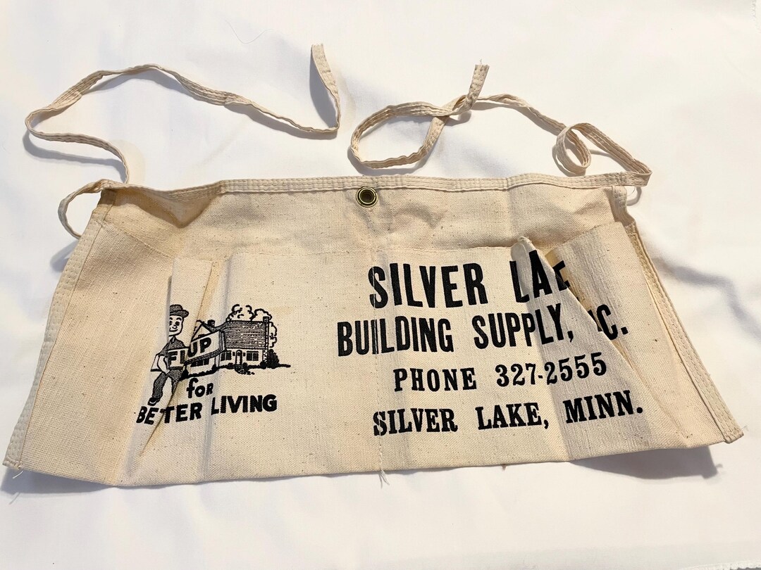 Lumber Yard Apron, Silver Lake Building Supply, Vintage Nail Apron ...