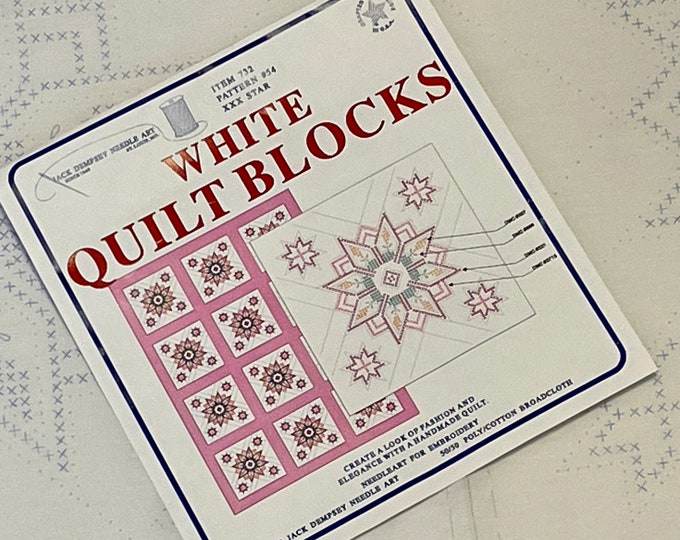 Vintage Quilt Blocks, Quilt Kit, Stamped for Embroidery, Jack Dempsey ...