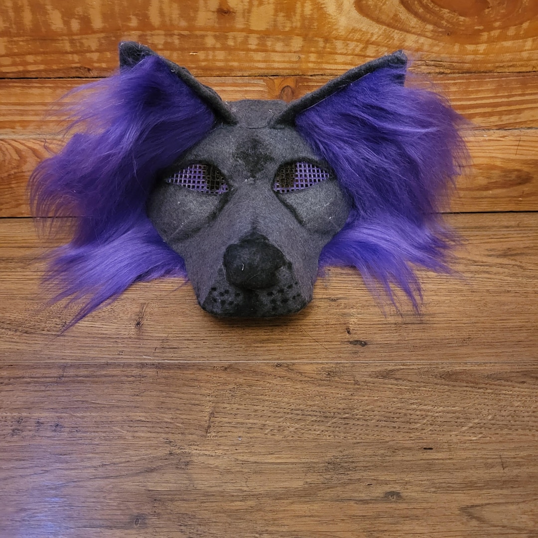 Colourful Wolf Therian/ Furry Mask - Etsy