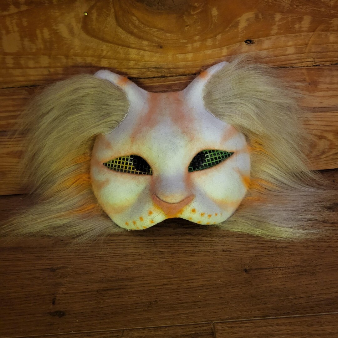 Yellow/peach Tabby Cat Mask - Etsy