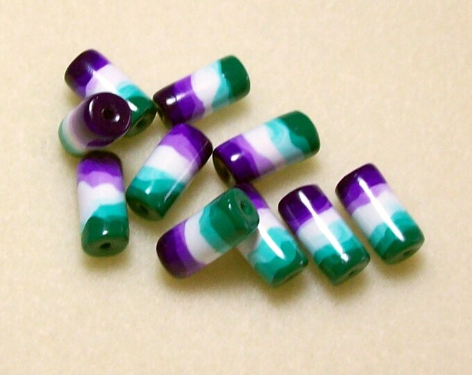 Handmade Polymer Clay Tube Beads Blended From Purple to - Etsy
